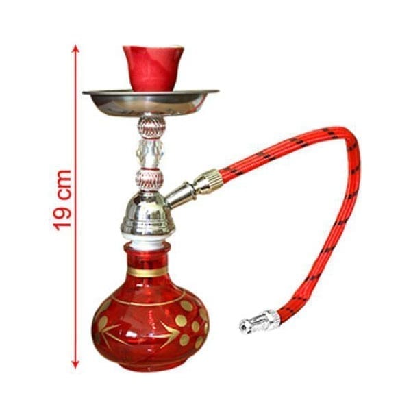 mini hookah red gold base metal stem 19cm BIGGEST RANGE