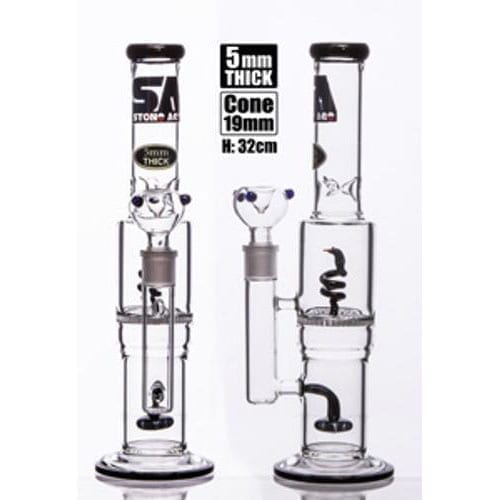 Stone-Age snake Showerhead waterpipe with 5mm thick pyrex glass